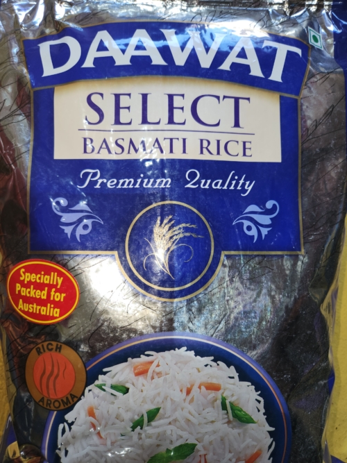 Daawat select basmathi rice 5kg – S-Mart Australia